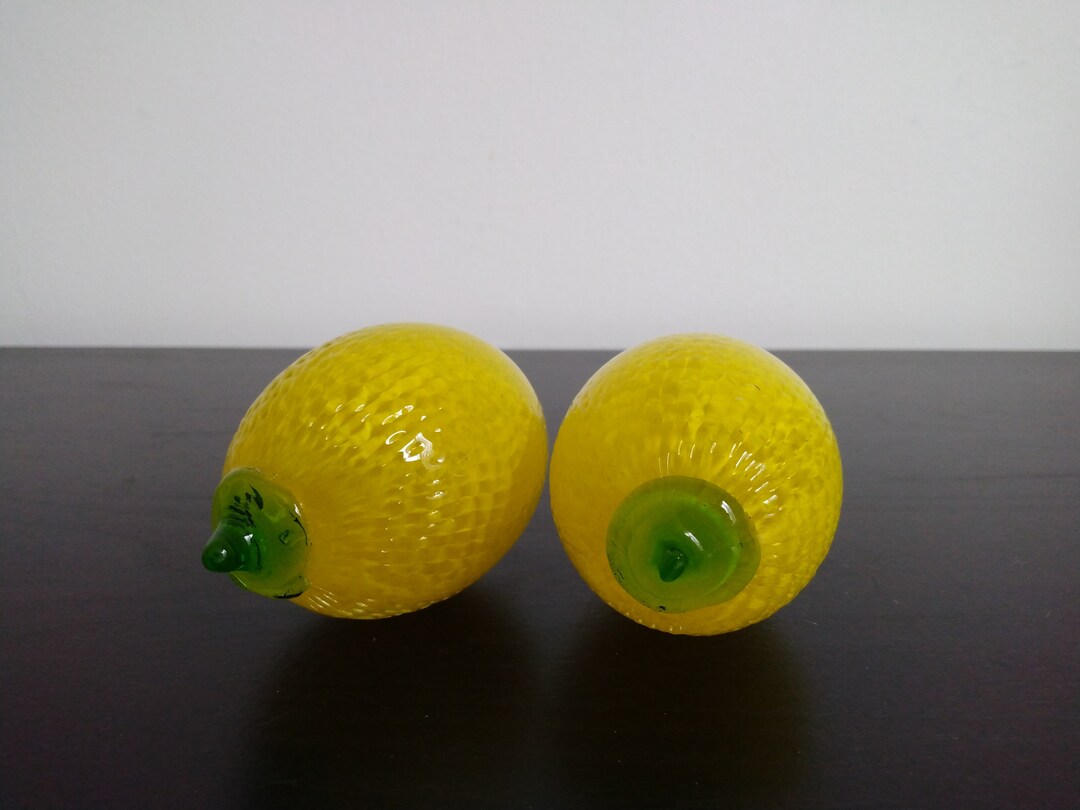 A Pair of Glass Lemon Figurne Home Kitchen Decor. - Etsy