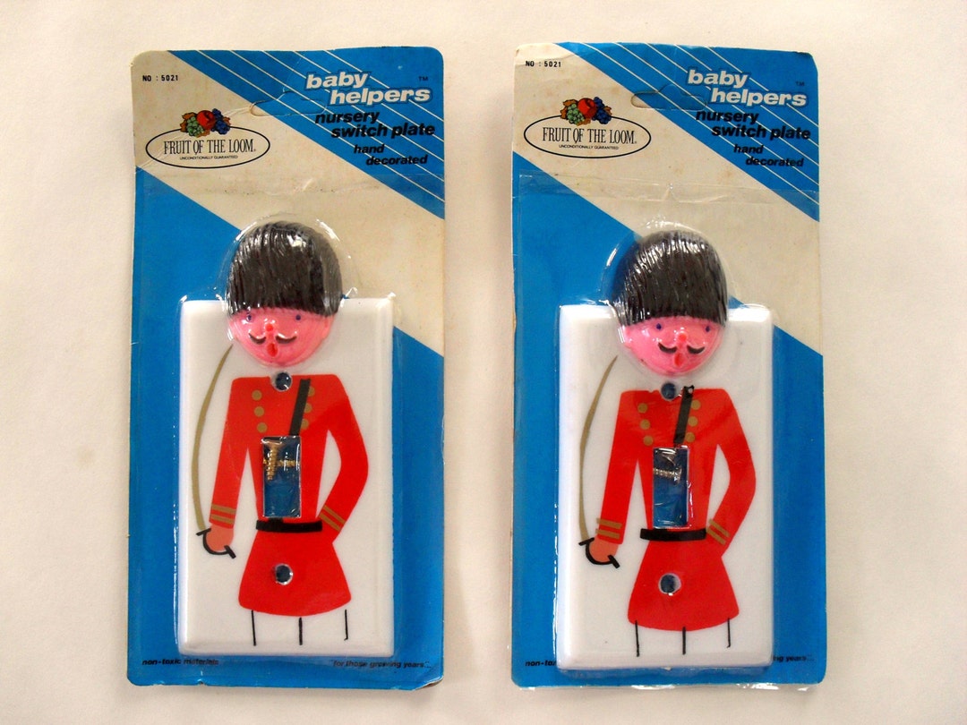 1979 Fruit of the Loom Switch Plate Nutcracker British Guard Baby Room ...