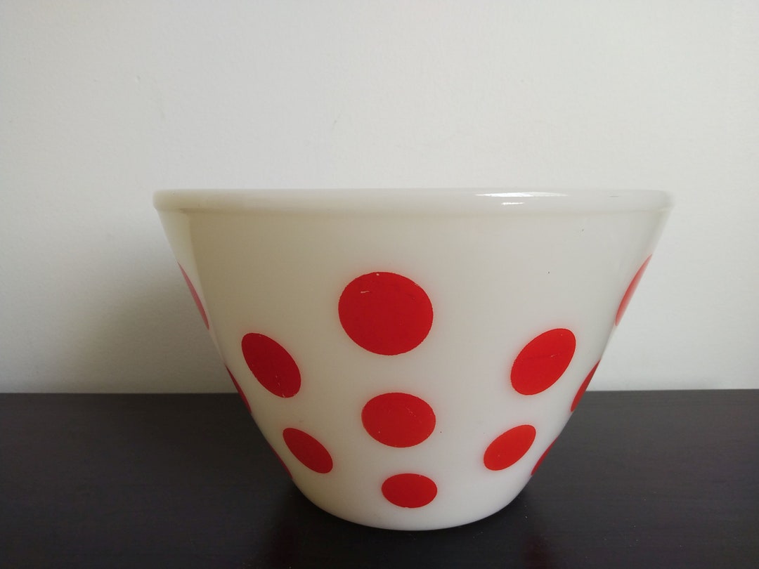 Fire King Red Dots Bowl Nesting Bowl / Vintage Fire King Dots Bowl - Etsy