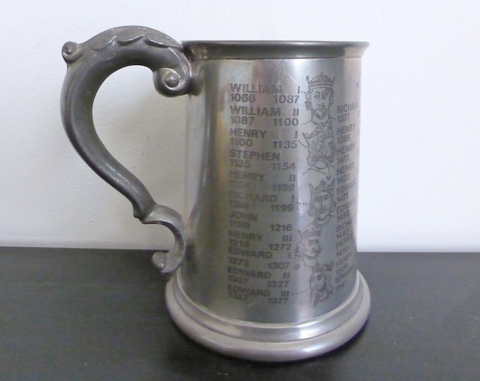 Pinder Bros. Vintage Pewter Engraved Kings and Queens Stein Mug - Etsy