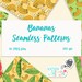Tropical Bananas Digital Paper Banana and Banana Leaf Seamless Patterns ...