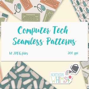 Computer Science & Tech Seamless Patterns | Etsy