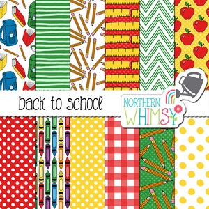 Back to School Digital Paper Teacher Seamless Patterns - Etsy