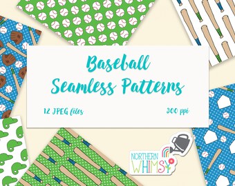 BASEBALL Digital Paper / BASEBALL Party Printables / Blue and Red ...