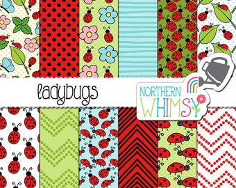 Digital Paper: Insects Ladybug Butterfly Bee Honeycomb & - Etsy
