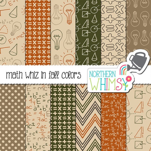 Math Digital Paper Seamless Patterns School Vector - Etsy