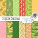 Tropical Bananas Digital Paper Banana and Banana Leaf Seamless Patterns ...