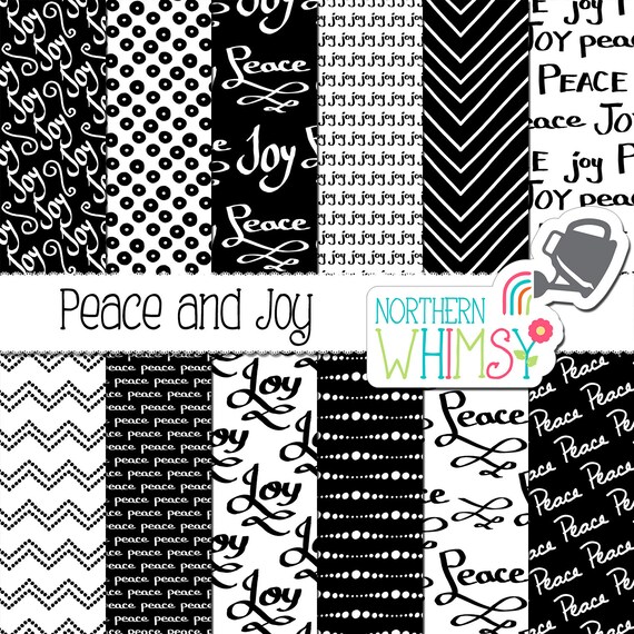 Black and White Christmas Digital Paper Hand Lettered | Etsy