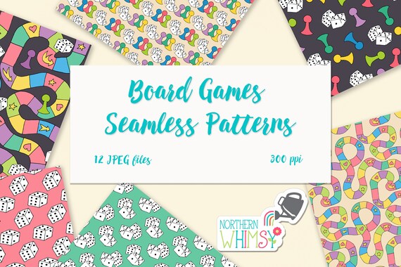 Board Games Digital Paper Seamless Patterns for Family Games - Etsy