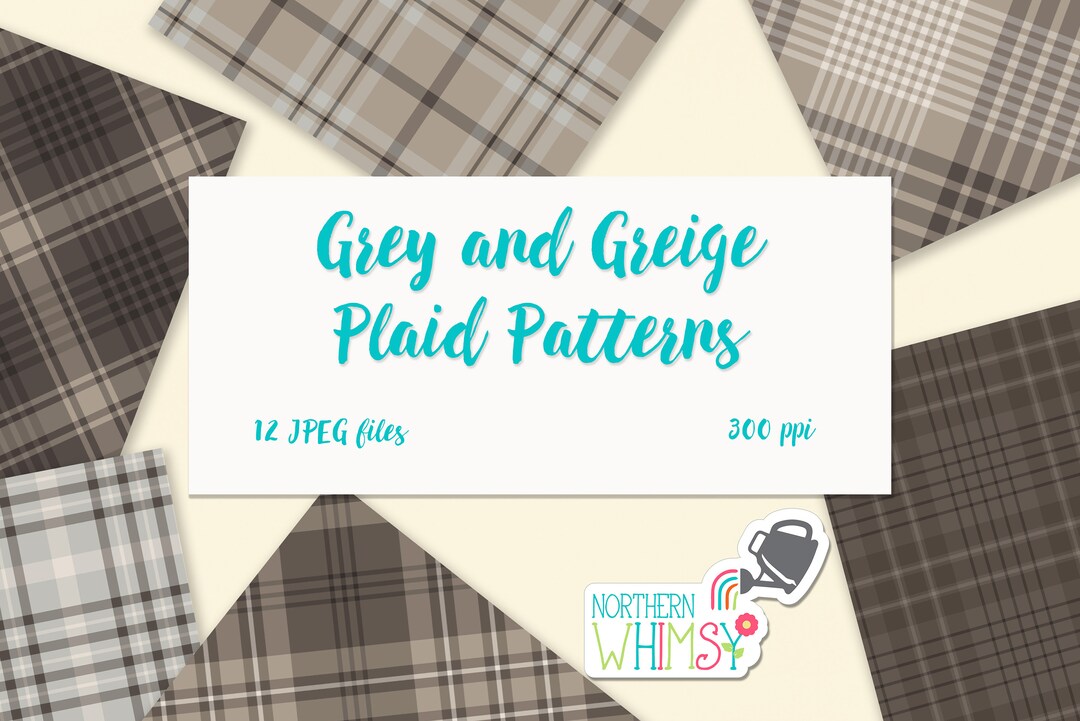 Neutral Plaid Digital Paper gray and Greige Plaid Patterns - Etsy