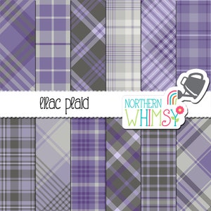 Purple and Gray Digital Paper lilac Plaid Patterns - Etsy