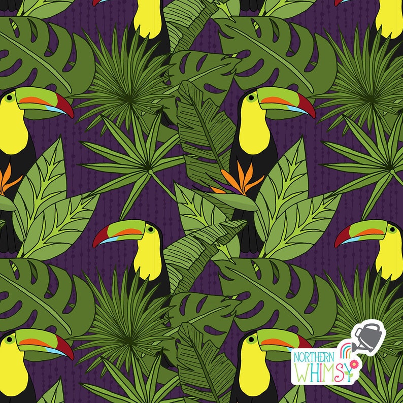 Tropical Digital Paper Toucan Jungle toucan | Etsy