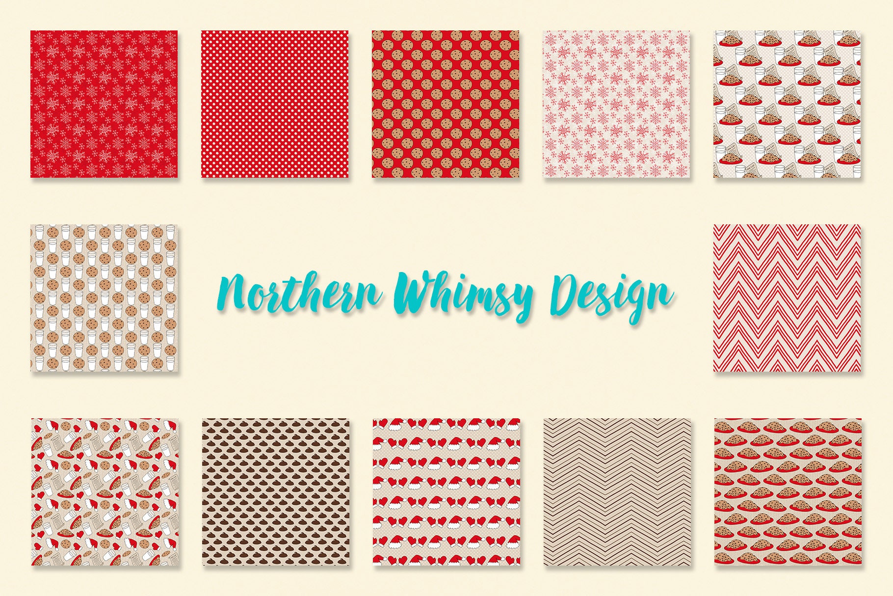 Christmas Digital Paper milk and Cookies for - Etsy Canada