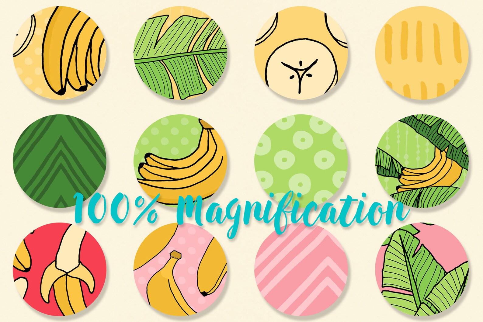 Tropical Bananas Digital Paper Banana and Banana Leaf - Etsy