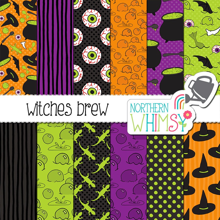 Halloween Digital Paper witches Brew Seamless - Etsy Canada