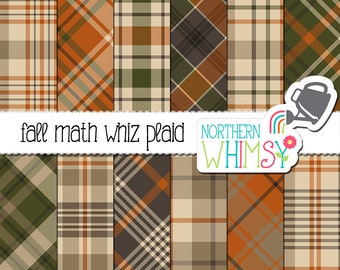 Autumn Plaid Digital Paper, Fall Plaid Patterns, Thanksgiving Plaid ...