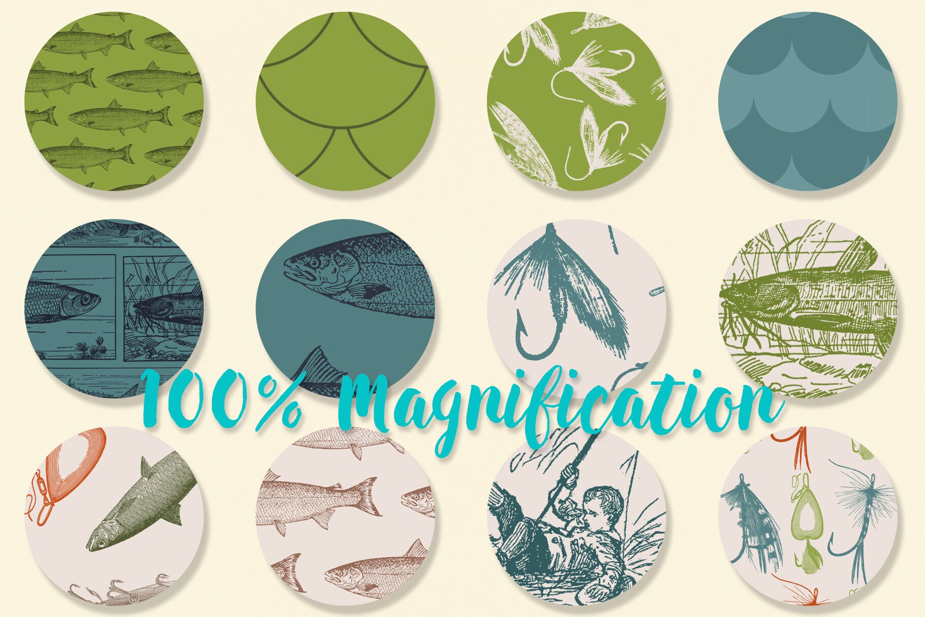 Fishing Digital Paper Vintage Fish and Lure Seamless - Etsy