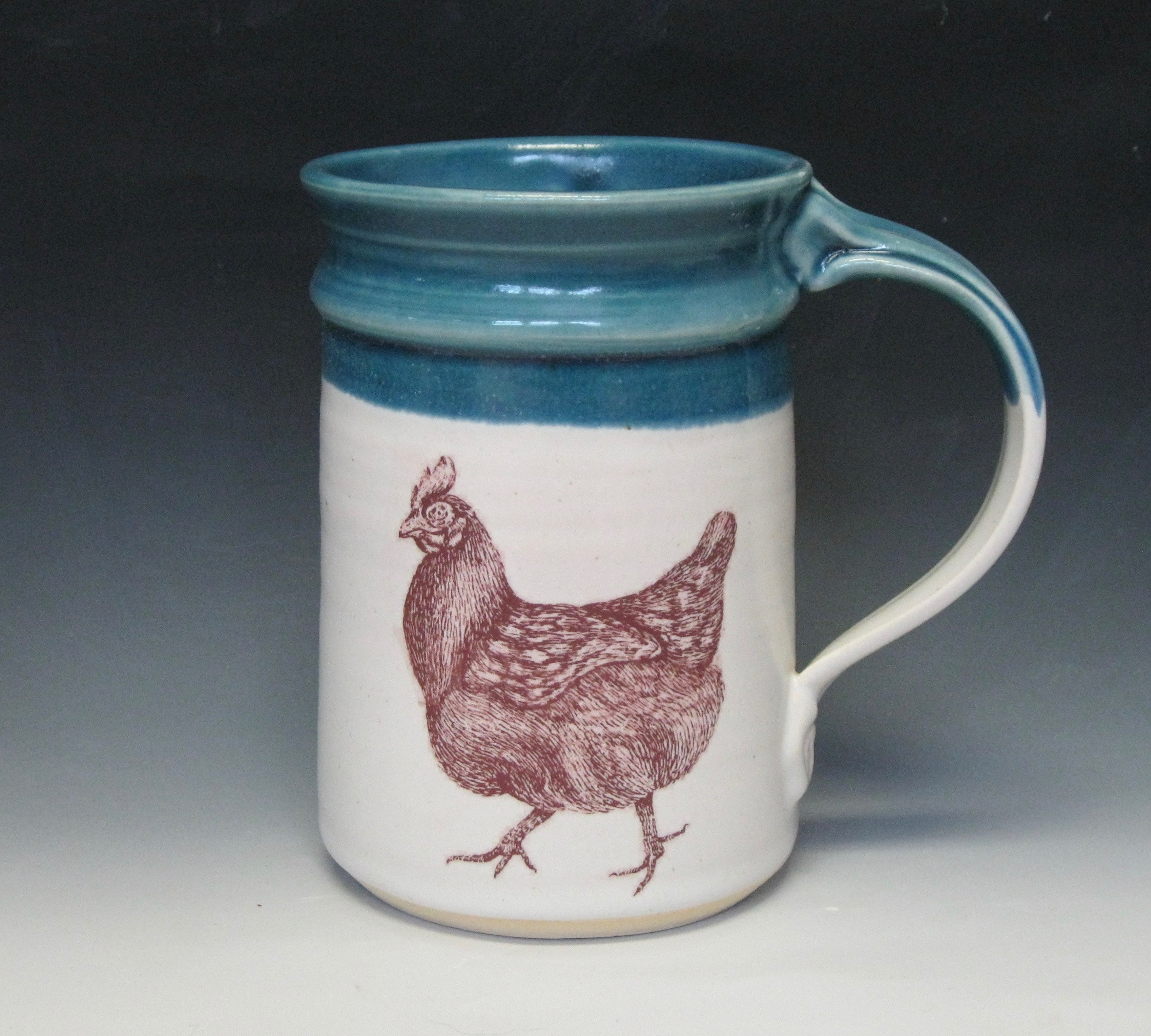 Hand-thrown Stoneware Chicken Mug, Farmhouse Kitchen Decor - Etsy