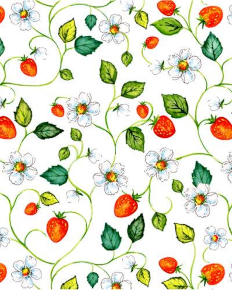 Strawberry Chintz Decal Paper, Overglaze Decal Paper, Pottery Decals ...