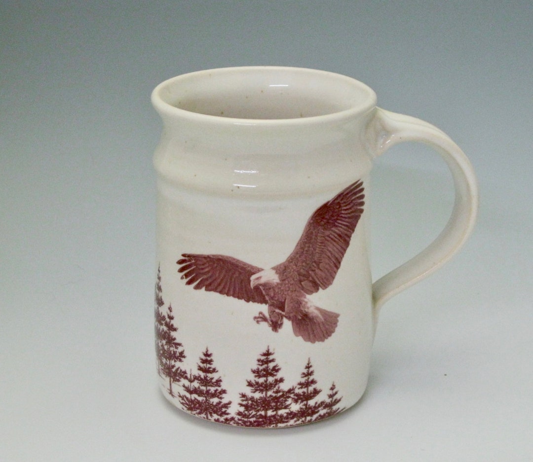 Bald Eagle Flying Over Evergreens Mug - Etsy