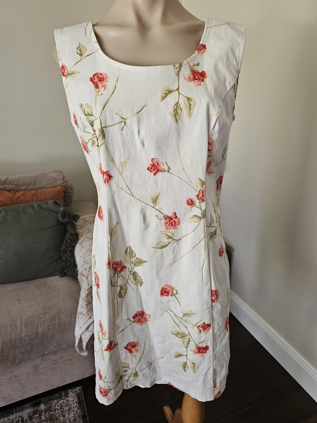 Vintage ** APART ** 90s ** Y2K ** Floral ** Roses ** Cotton ** Dress - Etsy