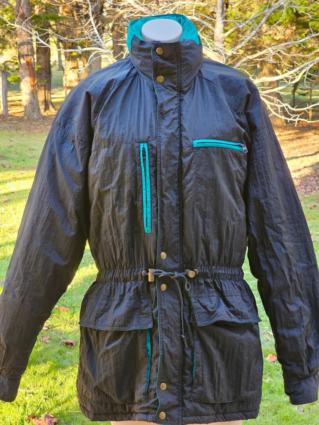 Vintage ** Adom ** Black Green ** Ski ** Snow ** Winter ** Jacket ...