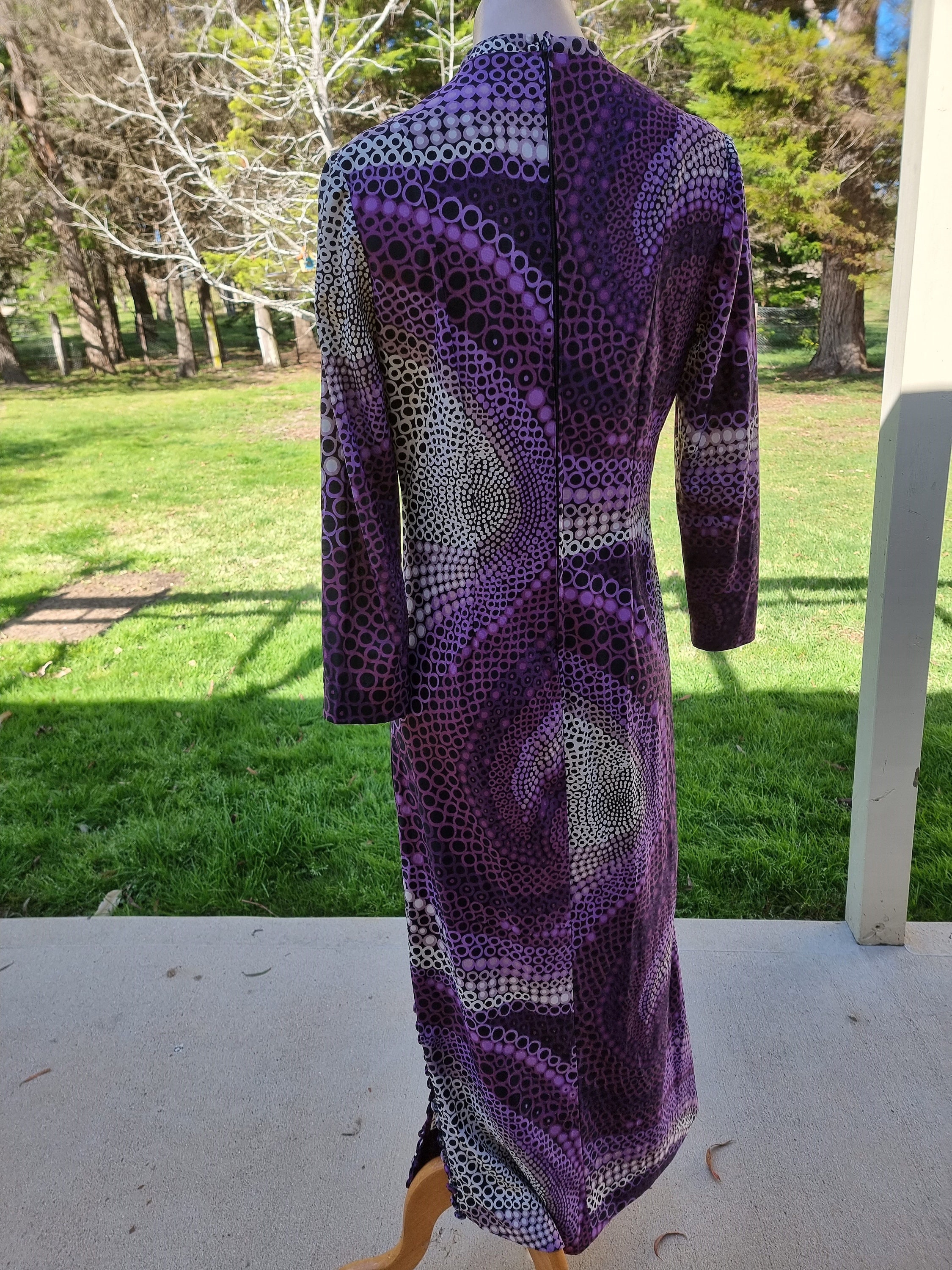 Vintage 60s Lucas Purple Circle Maxi Dress - Etsy Australia
