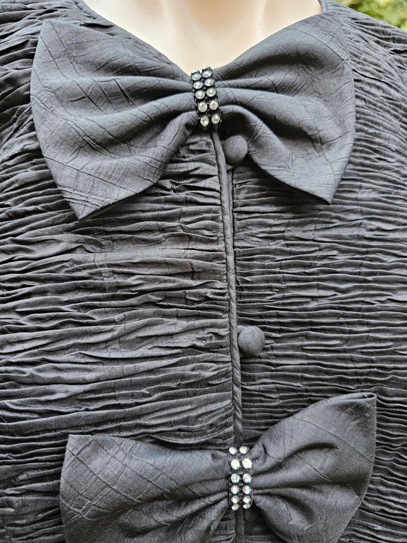 Vintage ** Stitches ** 90s ** Bow ** Diamonte ** Blac… - Gem