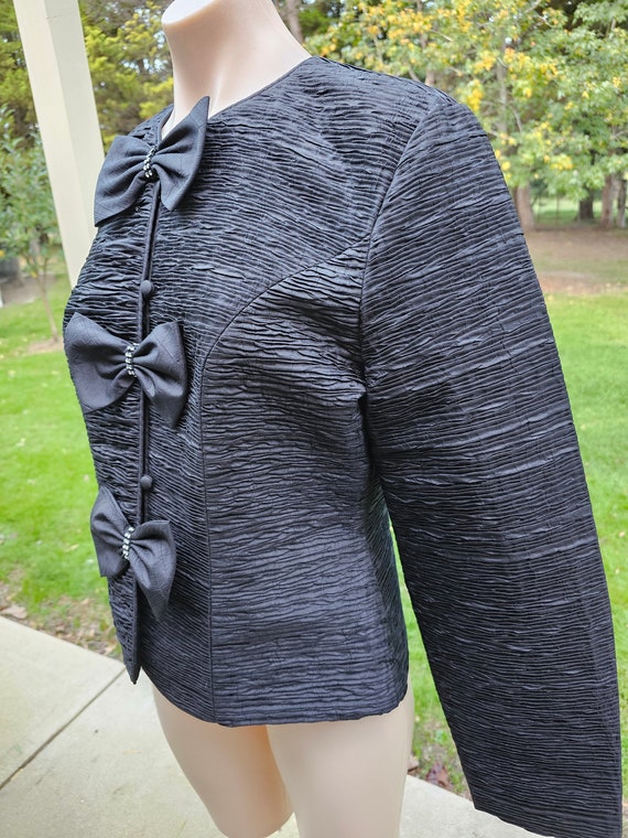 Vintage ** Stitches ** 90s ** Bow ** Diamonte ** Blac… - Gem