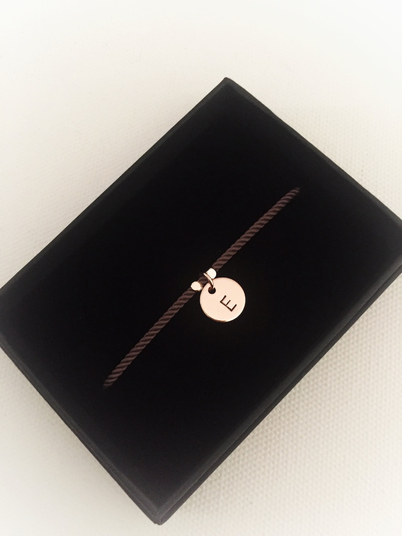 Personalized Initial Bracelet, Adjustable Cord Bracelet, Bridesmaid ...