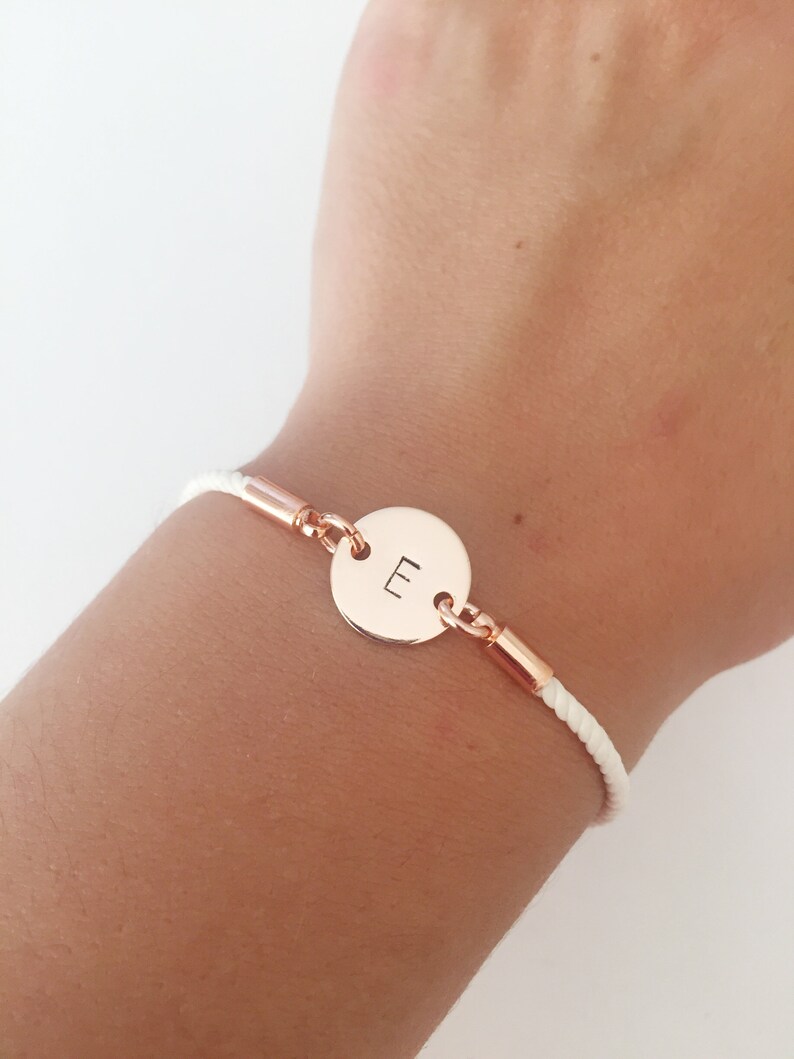 Personalized Initial Disc Bracelet, Custom Charm Bracelet, Friendship ...
