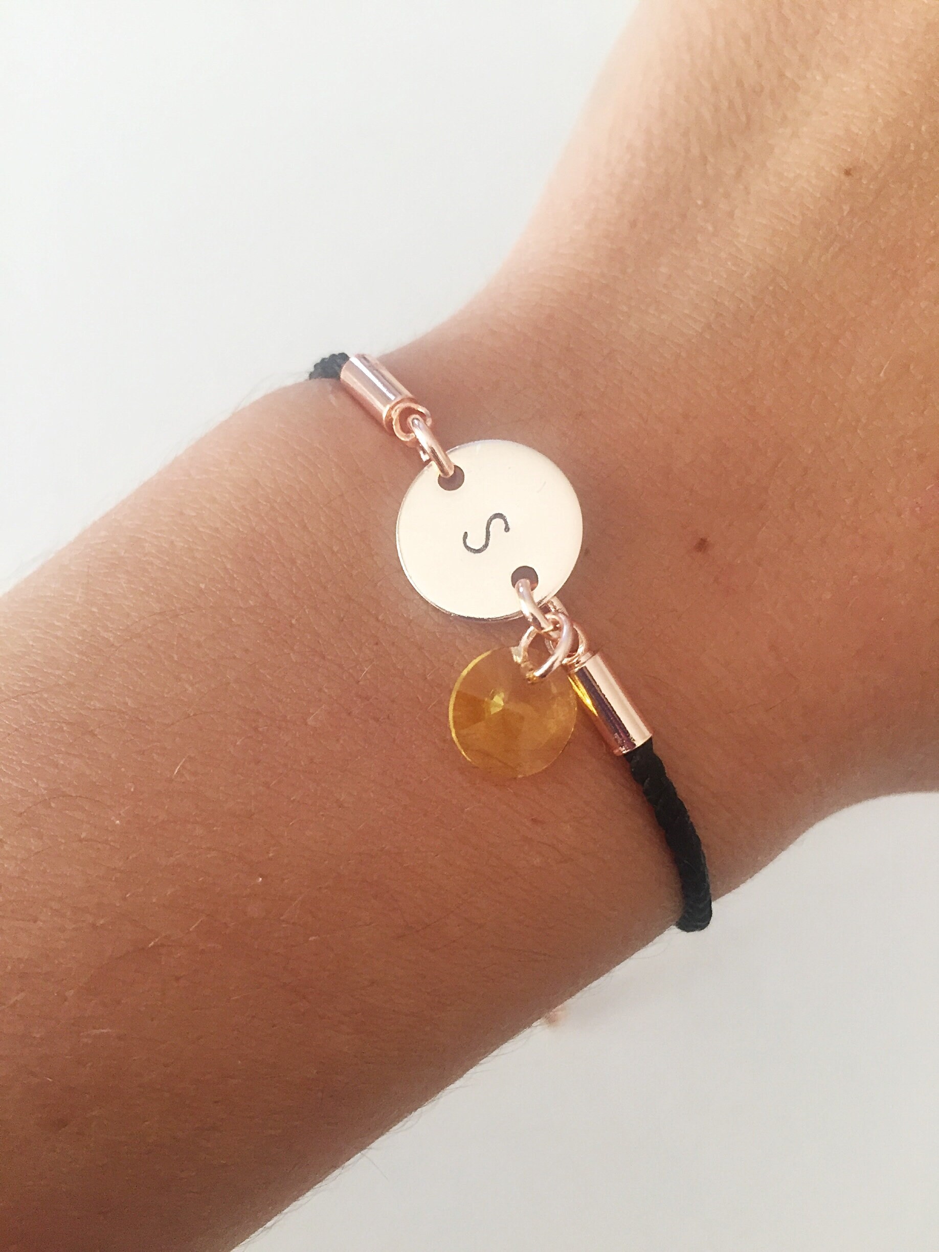 Personalised Initial Bracelet Custom Jewellery Birthstone | Etsy UK