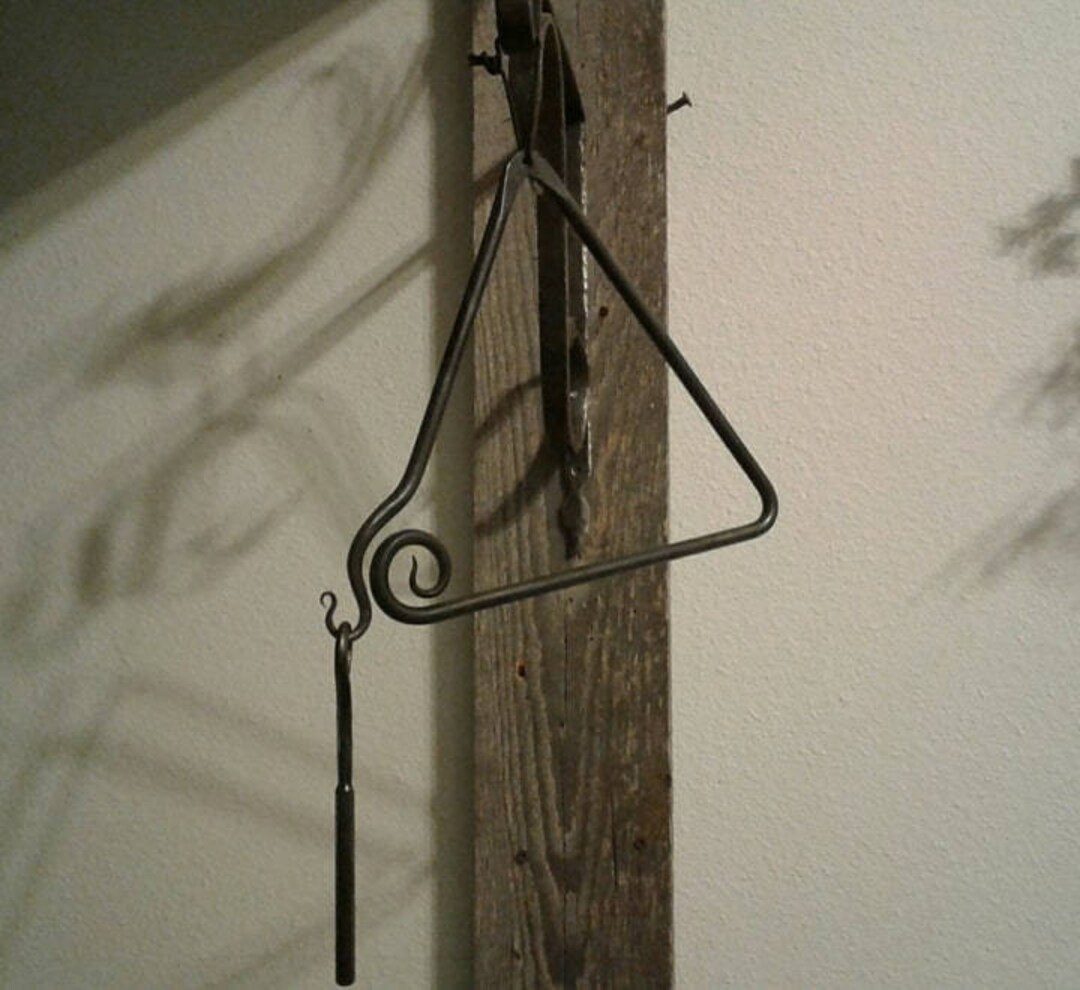 Small Hand Forged Dinner Bell Triangle, Blacksmith Dinner Bell, Chow ...
