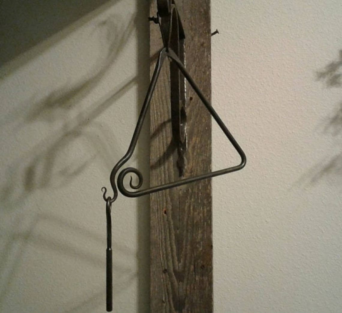 Small Hand Forged Dinner Bell Triangle Blacksmith Dinner - Etsy