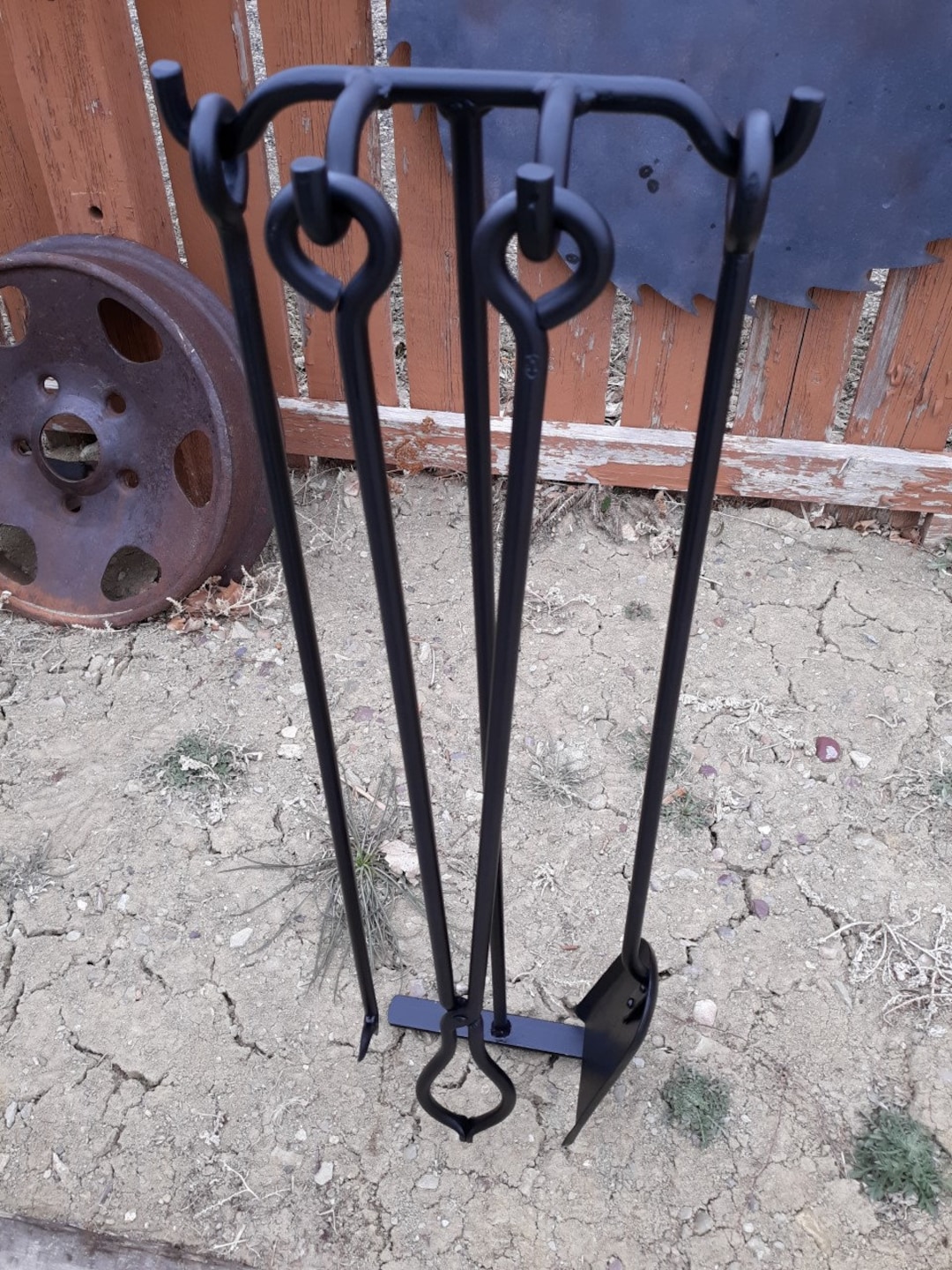 Bonfire Implement Set to Include Tongs, Shovel and Poker With Holder - Etsy