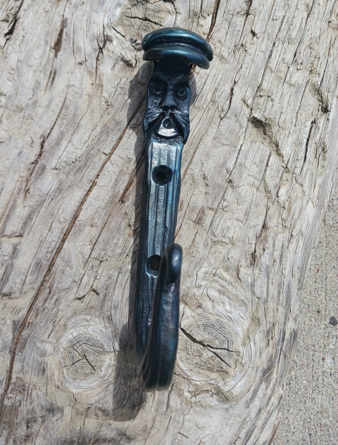 Unique Hand Forged Hook With Artistically Sculpted Face, Blacksmith ...