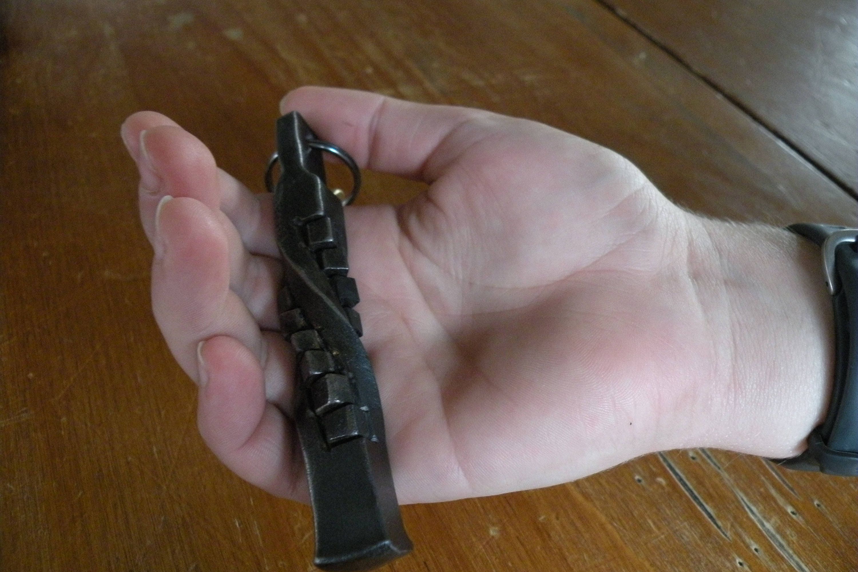 Hand Forged Key Chain Key Fob Rubics Twist Blacksmith Made - Etsy