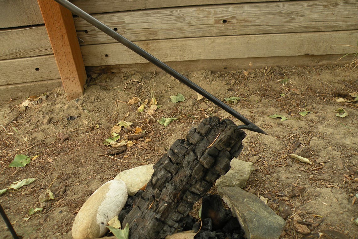 Large Fire Poker for Camp or Bon Fires Blacksmith Made - Etsy