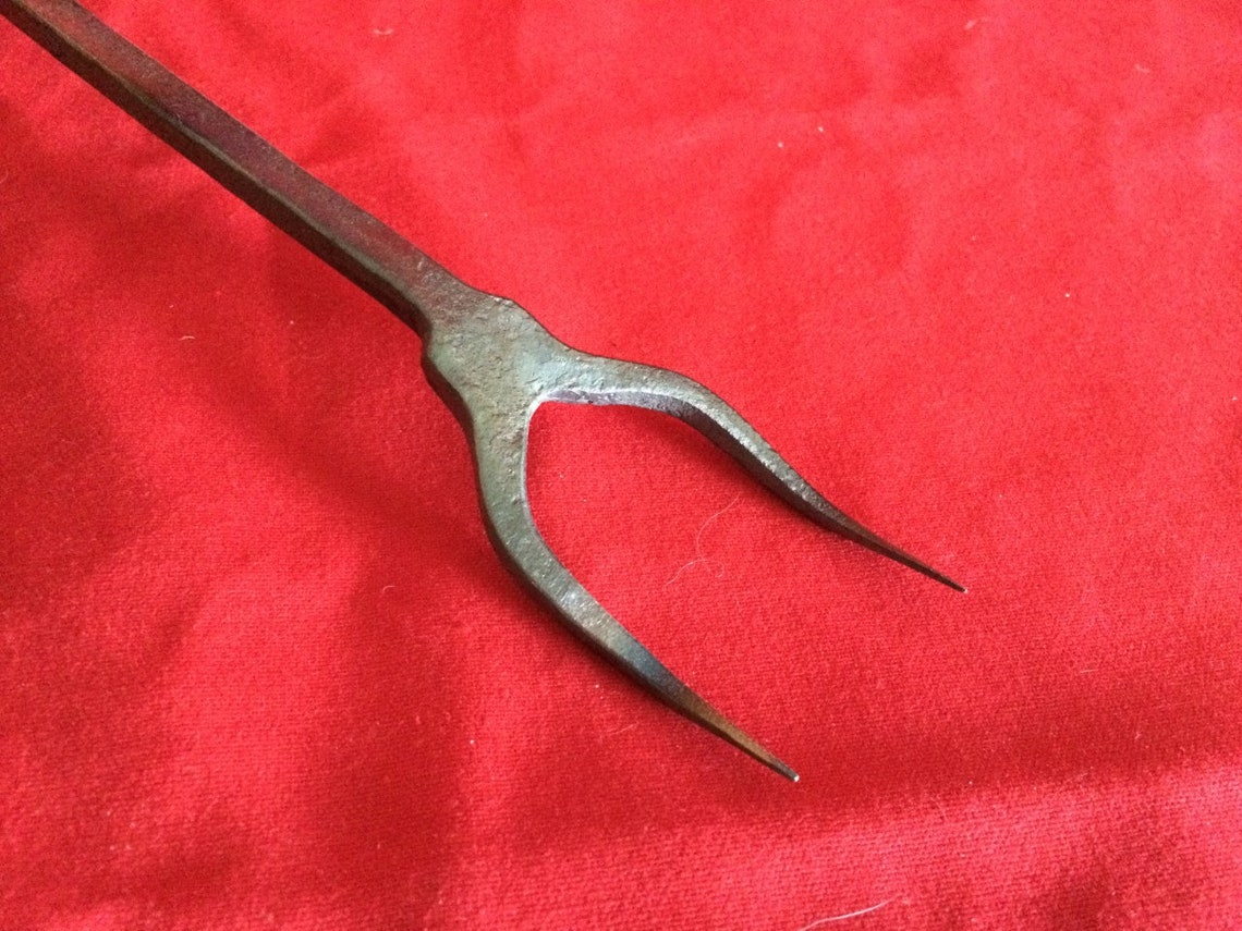 Forged meat fork bbq accessory blacksmith made | Etsy