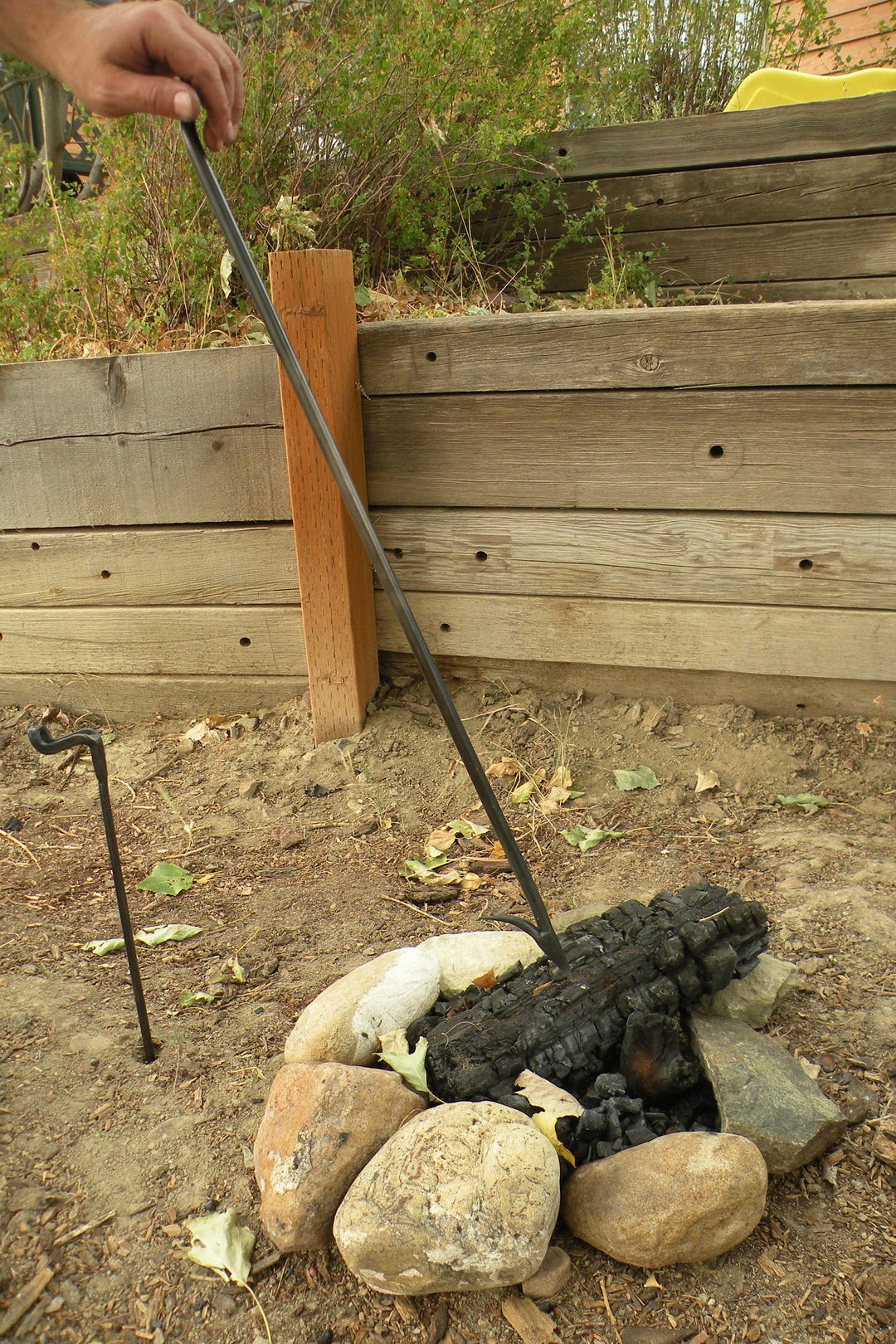 Large Fire Poker for Camp or Bon Fires, Blacksmith Made, Fireplace ...