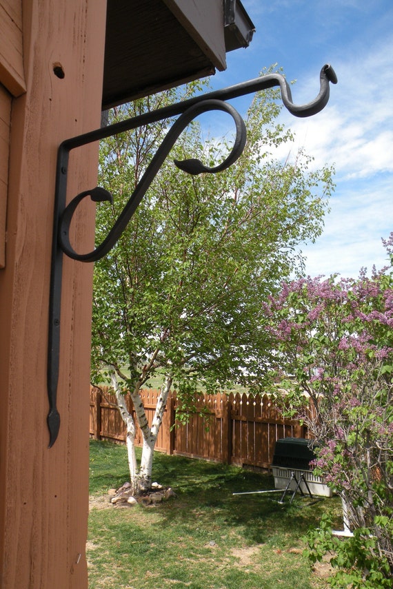 Hand Forged Plant Hook With Leaf Embellishments Blacksmith - Etsy