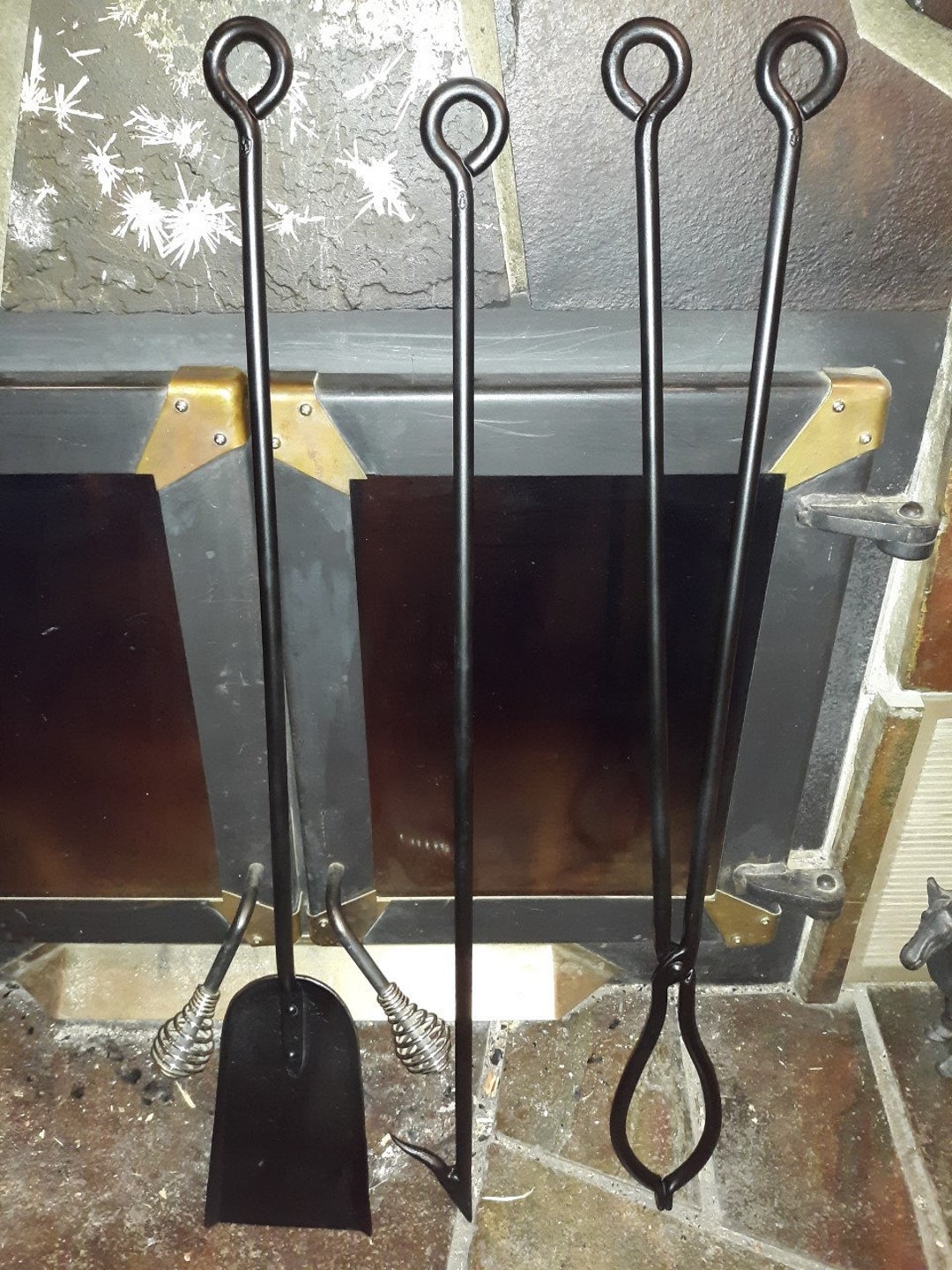 Set of Fire Implements - Tongs, Shovel and Poker - Etsy