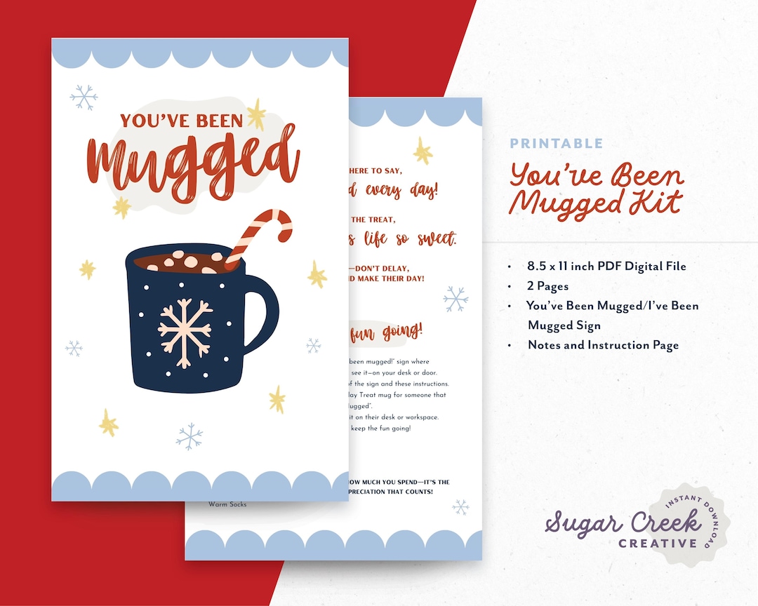 You've Been Mugged Printable Christmas Co-worker Gift Mug Exchange ...