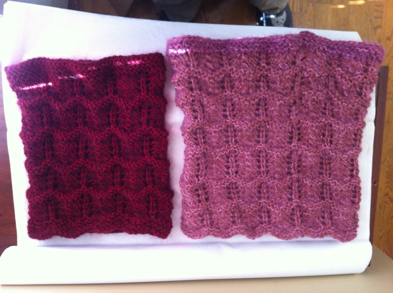 Cozy Merino Wool Mohair Silk Knit Cowl Wavy Openwork Lace, Rolled ...