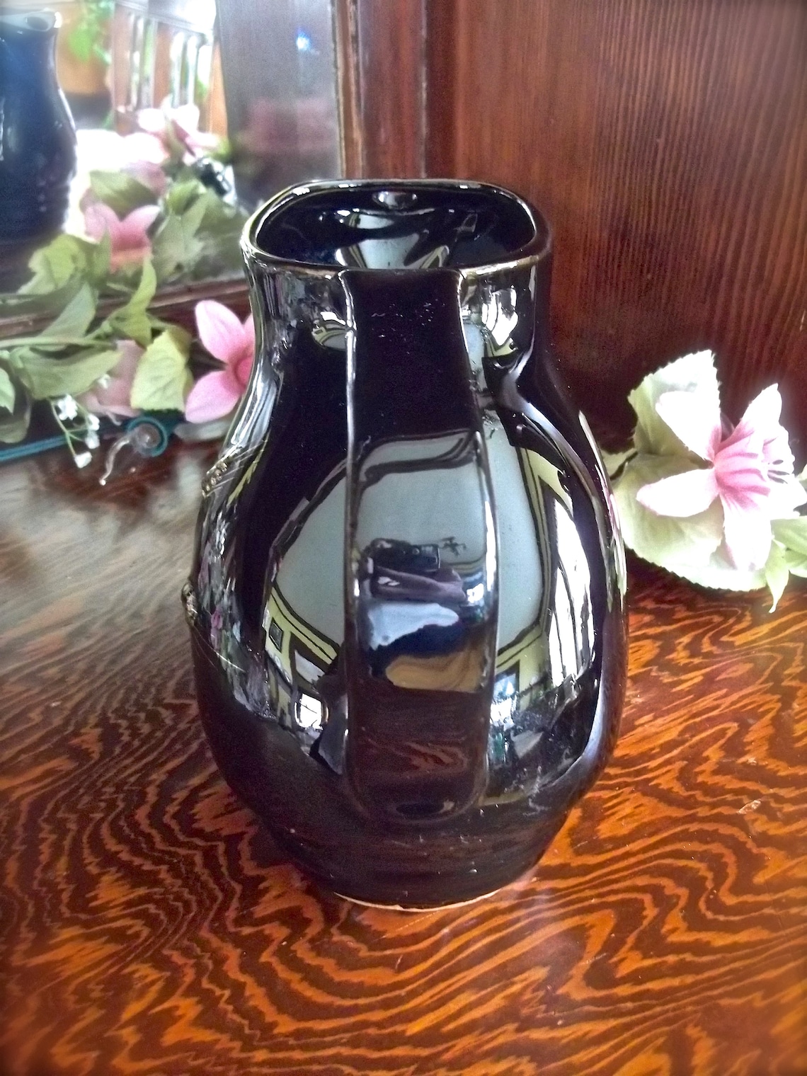 Vintage Black Pitcher Black Ceramic Pitcher Juice Pitcher - Etsy