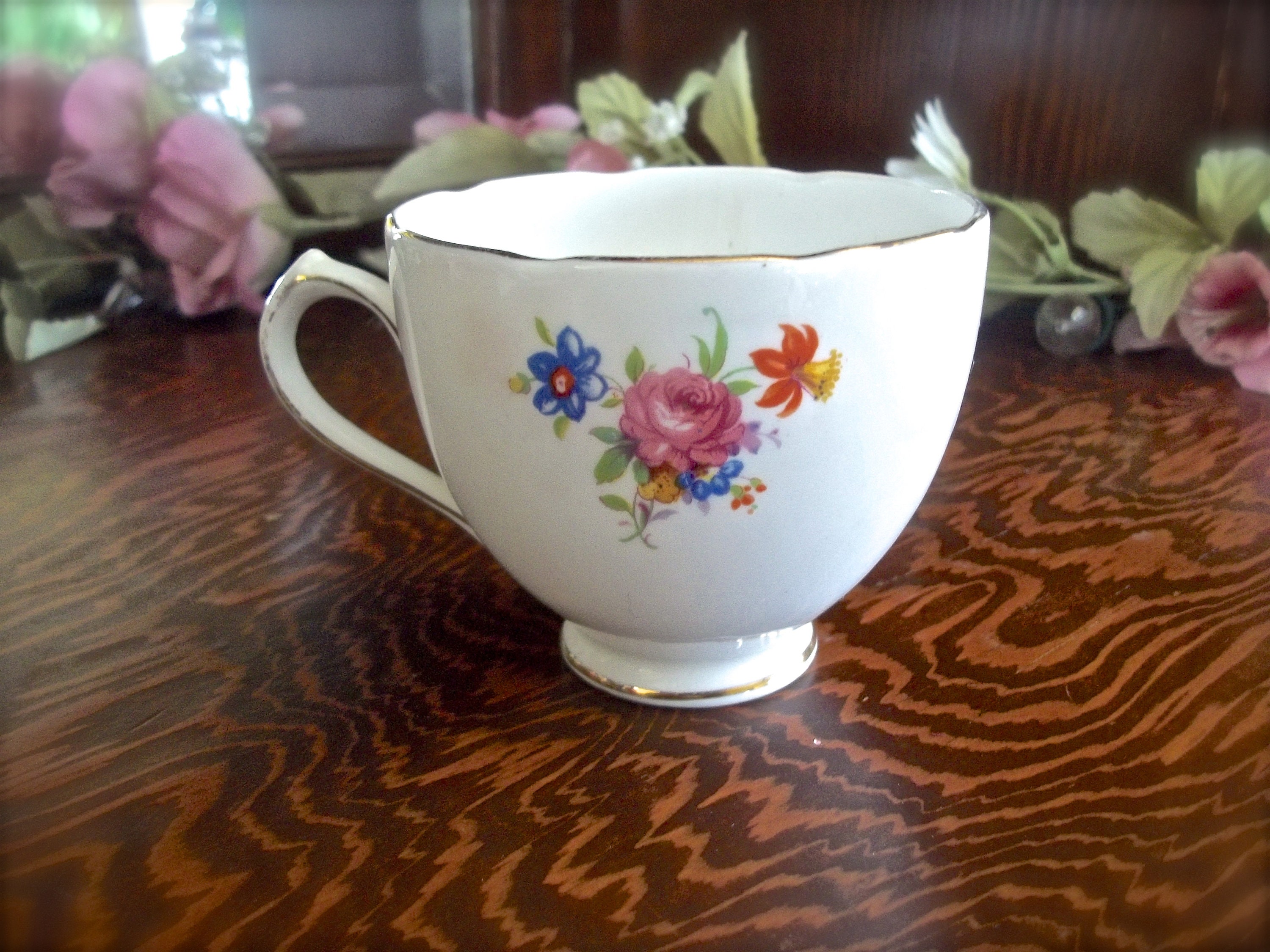 Rose Teacup, Vintage Teacup, Chic Teacup, Floral Teacup, Fine China ...