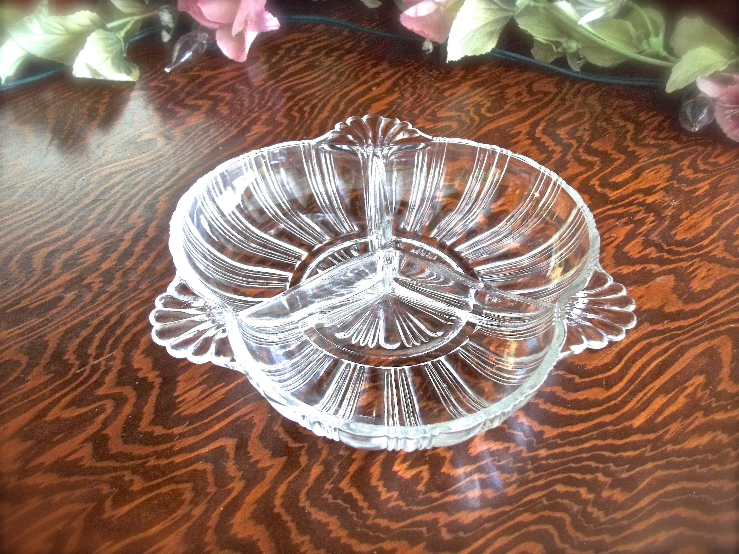 Candy Dish Vintage, Hazel Atlas Glass, Vintage Clear Glass, Wedding ...