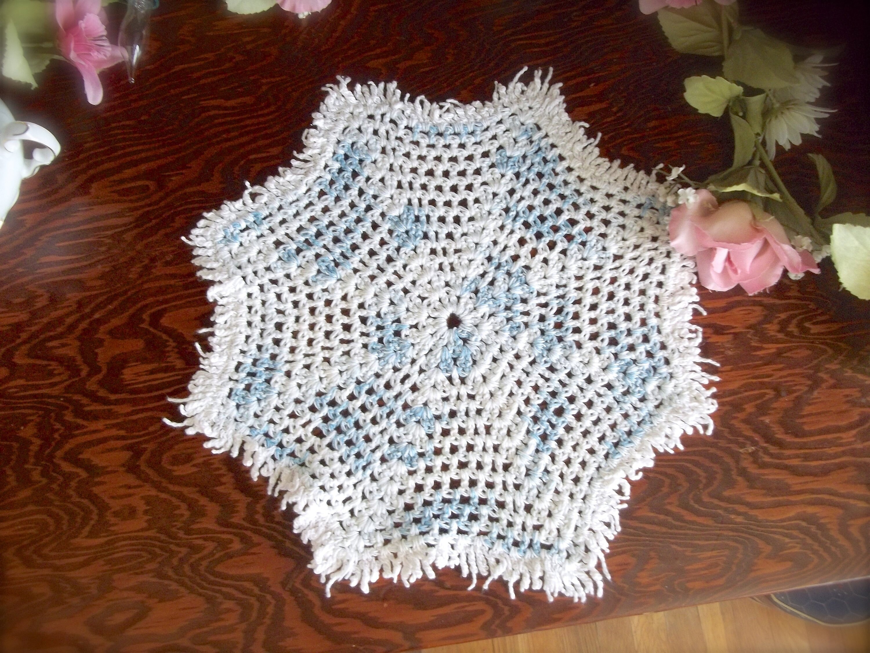 Blue Doily Vintage Cotton Doily Crochet Doily Blue Vintage - Etsy