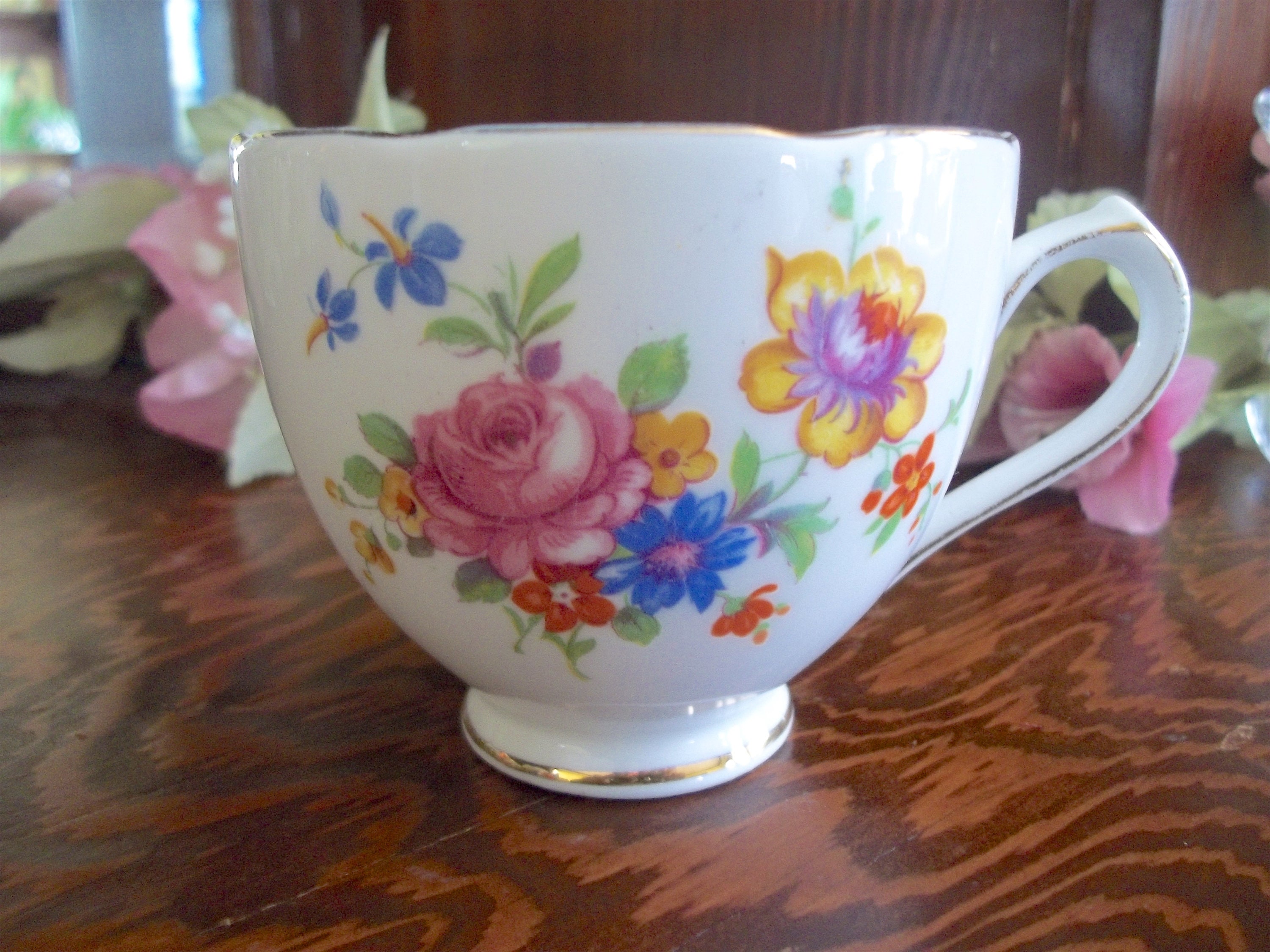 Rose Teacup, Vintage Teacup, Chic Teacup, Floral Teacup, Fine China ...