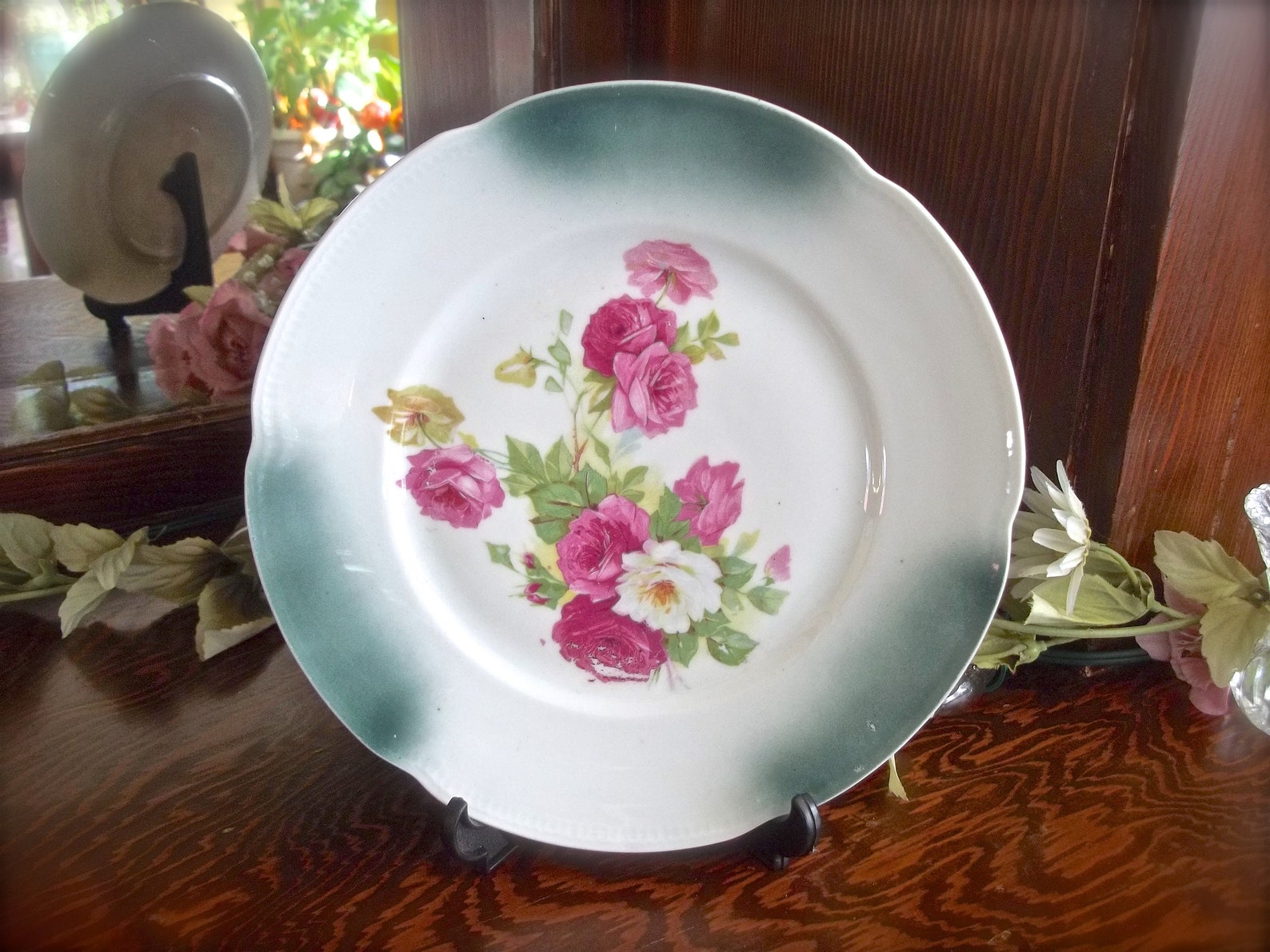 Pink Roses Vintage Dish Pink Roses Dish Vintage Cottage - Etsy